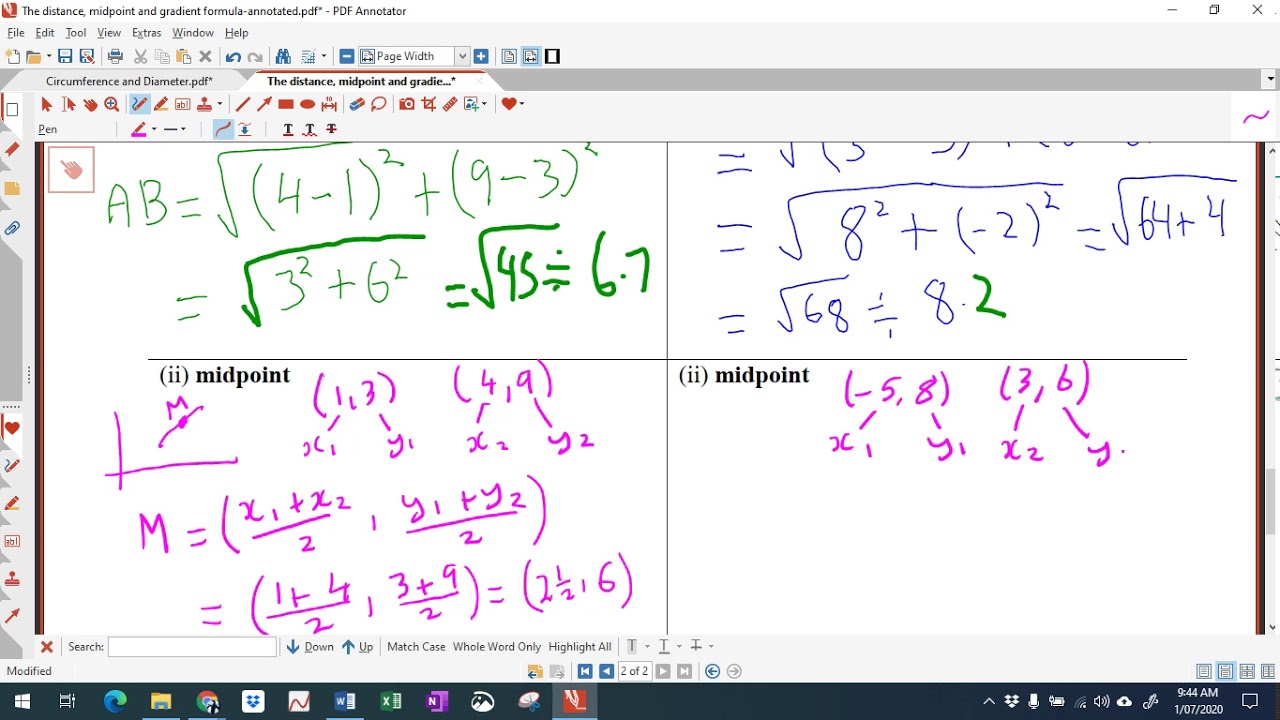 Midpoint and Slope formula - YouTube