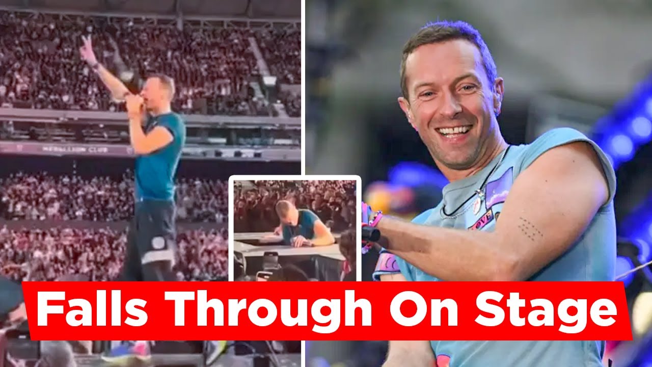 Chris Martin Falls Through On The Concert Stage In Melbourne - YouTube