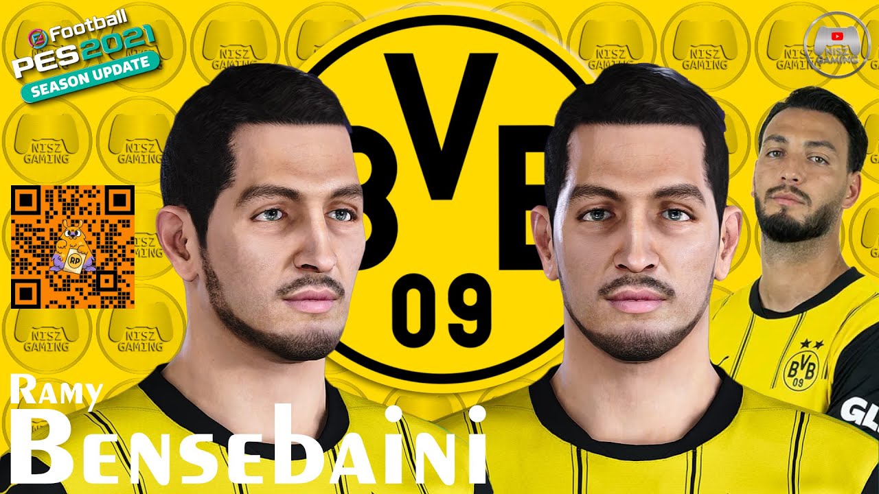 How to Create Face Ramy Bensebaini 🇩🇿 BVB Dortmund | PES 2021 Face ...