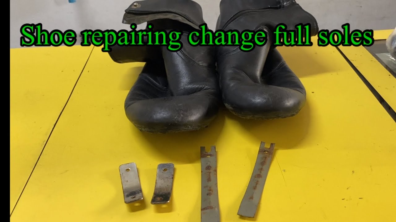 Shoe repairing change full soles - YouTube