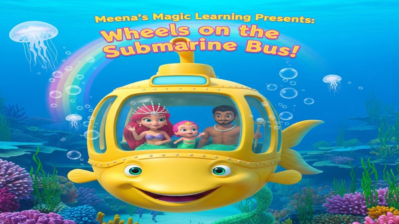 Wheels on the Submarine Bus|Baby Mermaid Meenu & Family | Meena’s Magic Learning 🚍🧜🏻‍♀️Nursery ...