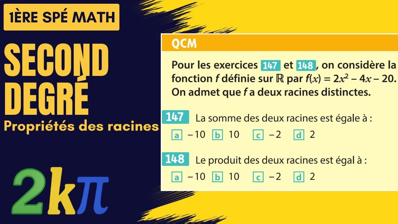 Somme et produit de racines d'un trinôme - YouTube