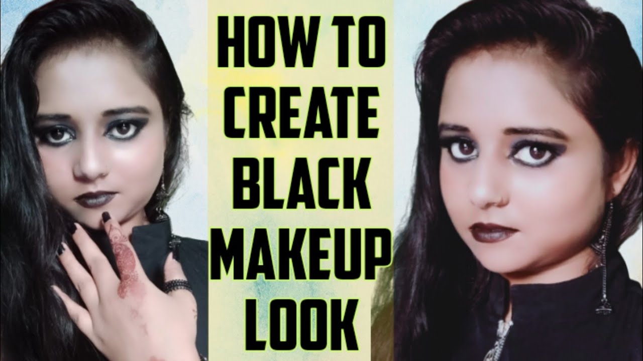 How to Create Black Makeup Look | Full Face Using Only Black Makeup ...