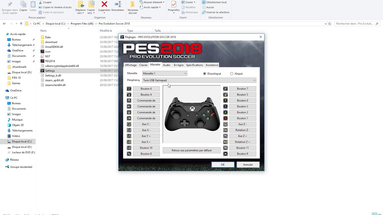 Settings pes 2018 - YouTube