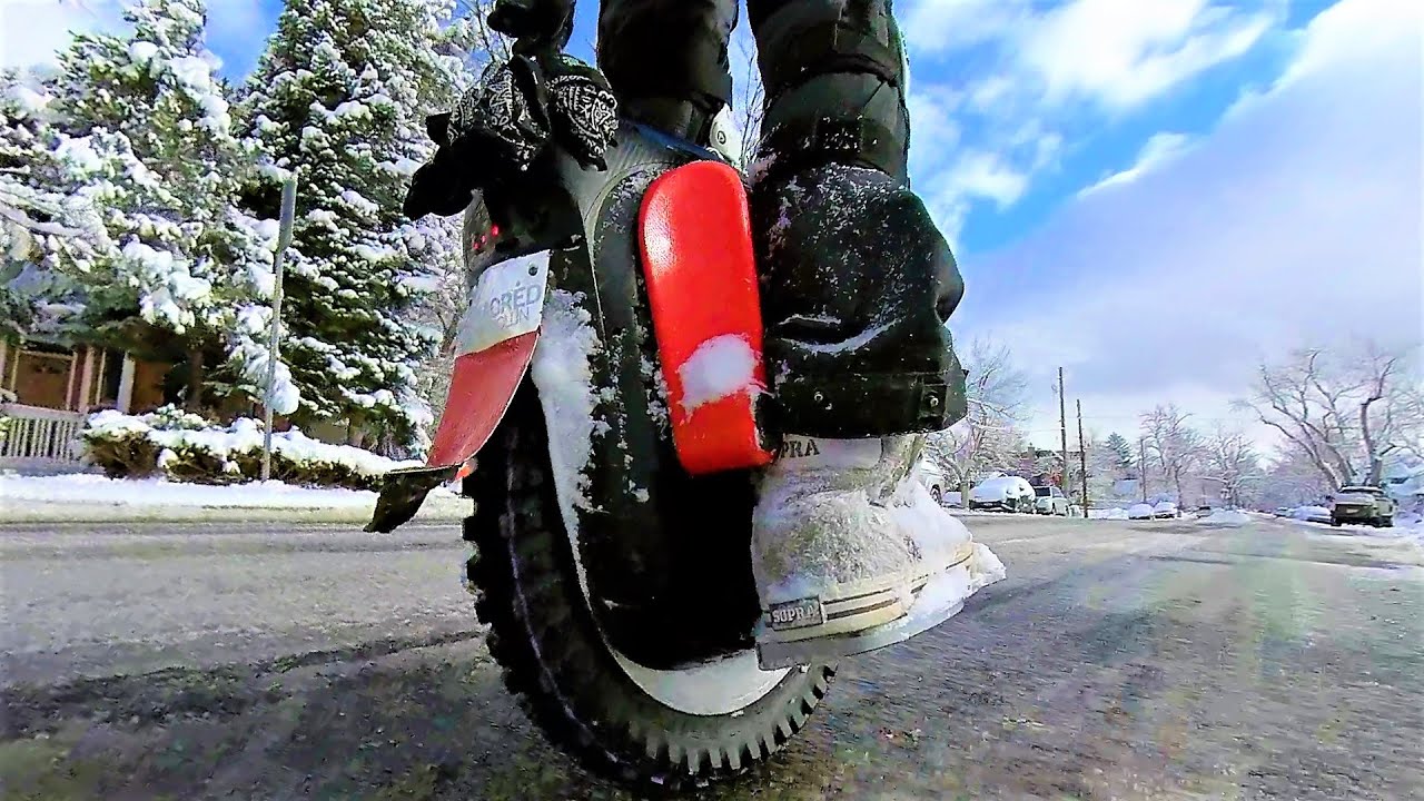 MINI ELECTRIC SNOWMOBILE! *Gotway Clark Pedals and Knobby Tire* - YouTube