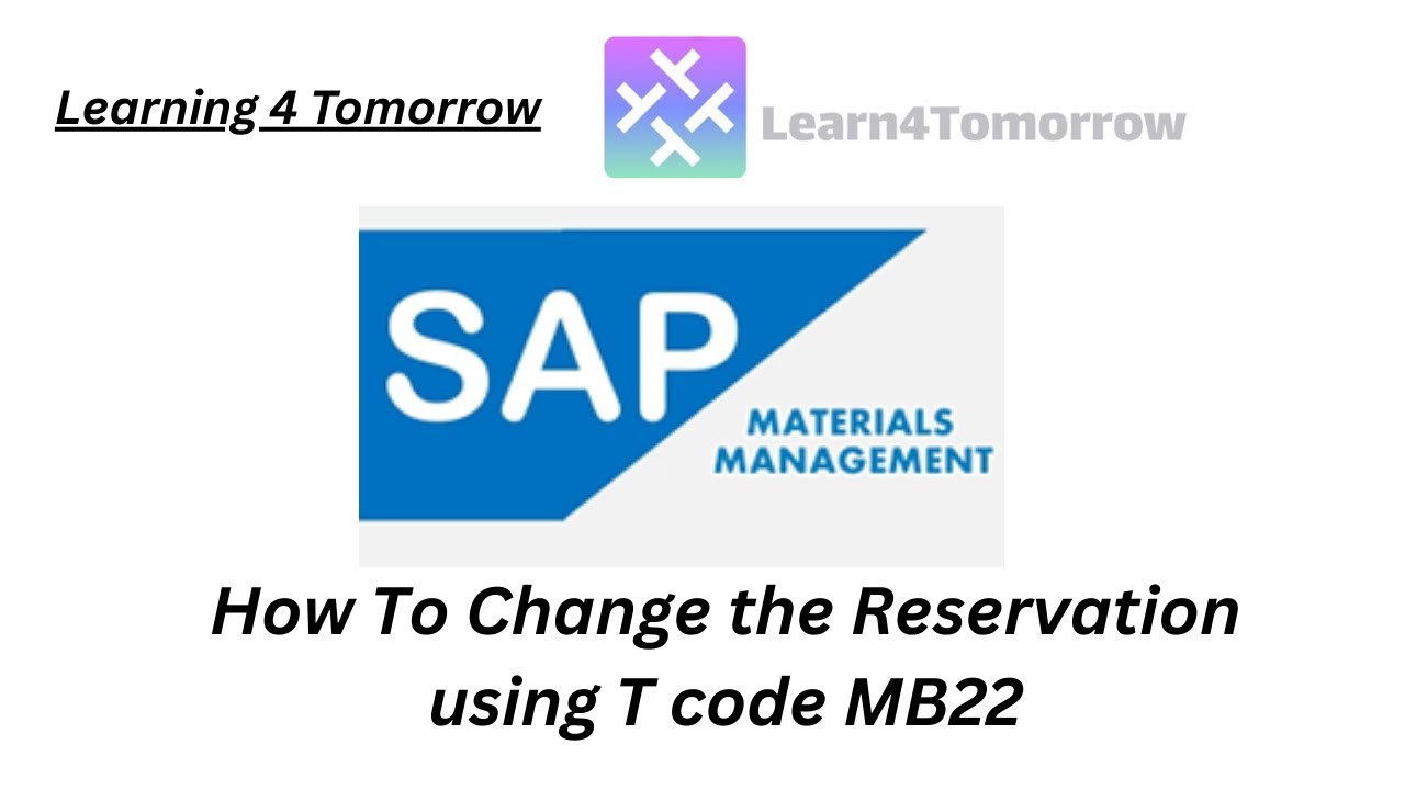 How to Change and delete the reservation in SAP Using Tcode MB22 - YouTube