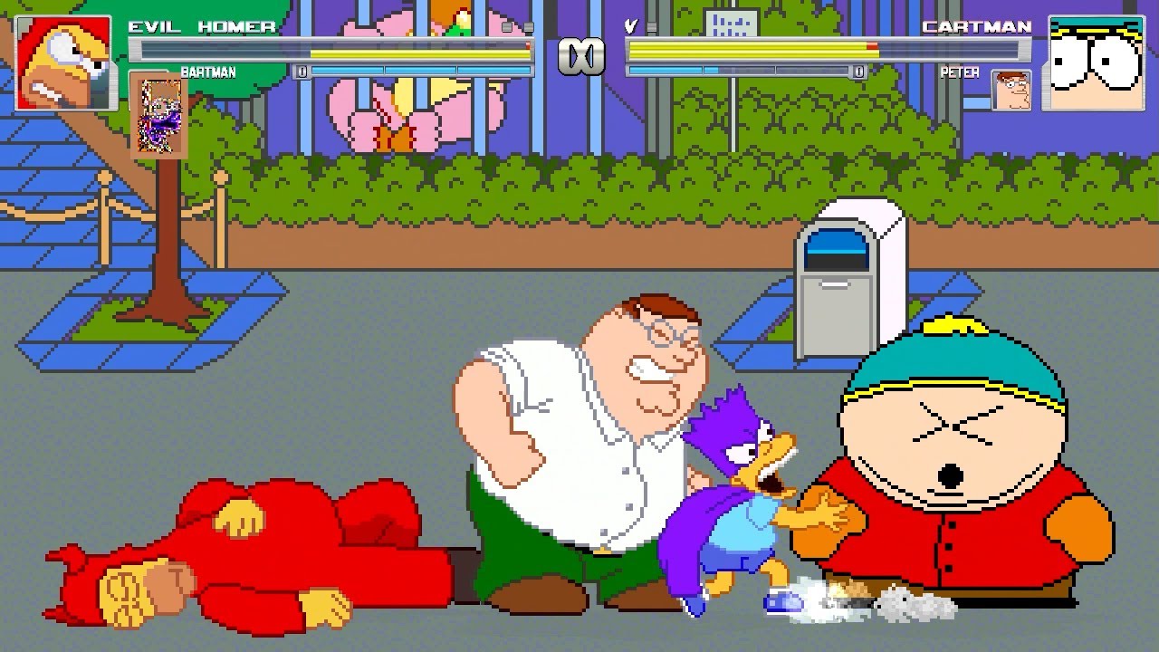 Homero el malo Y BARTMAN vs Peter Griffin y Eric Cartman Fight Club ...