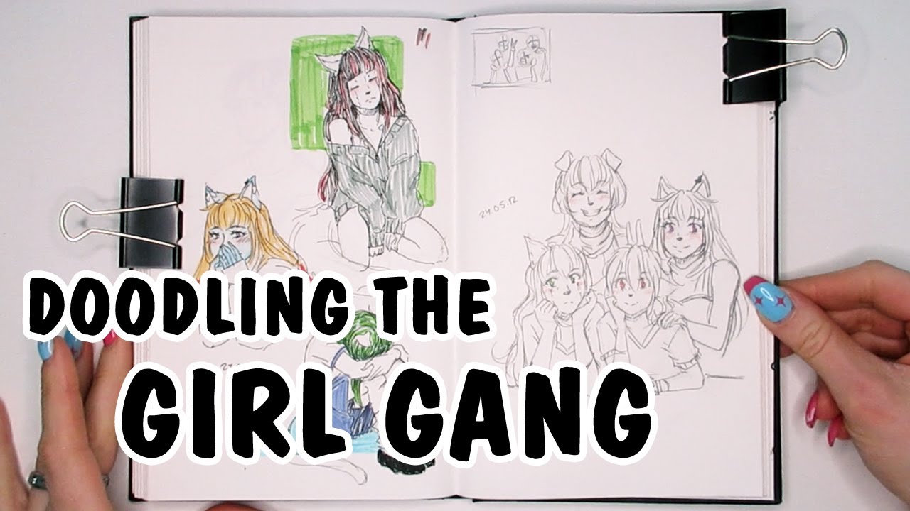 Girl gang - drawing in my sketchbook | Just doodle Ep.3 - YouTube