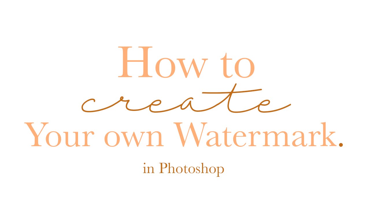 How to create a simple watermark in Photoshop - YouTube