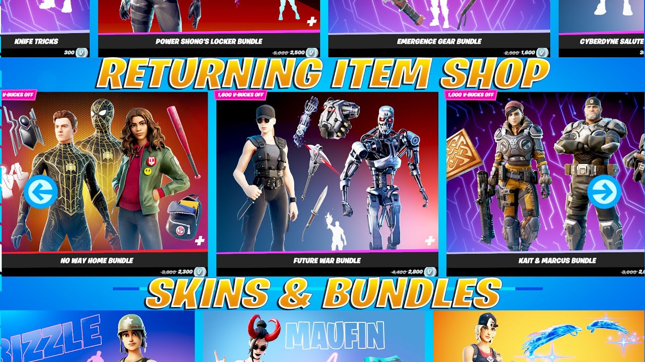 NEW Updated & Returning Item Shop Bundles (Terminator, No Way Home ...