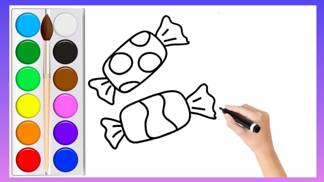 how to draw 3 candy?,drawing for kids,dolls.children - YouTube
