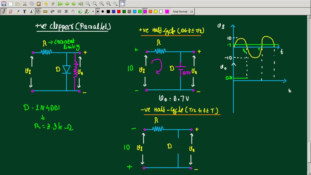 UNBIASED PARALLEL CLIPPER: PRACTICAL DIODE MALAYALAM | ANALOG ...