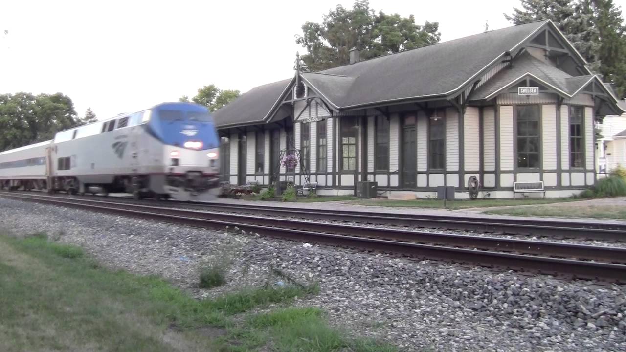Amtrak Wolverine at 70MPH in Chelsea, Michigan! - YouTube