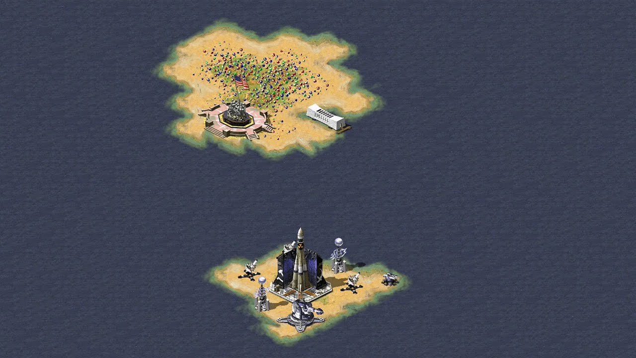 Red Alert 2 World War 3 V5 Map Attack Many Hard AI With Rocketter - YouTube