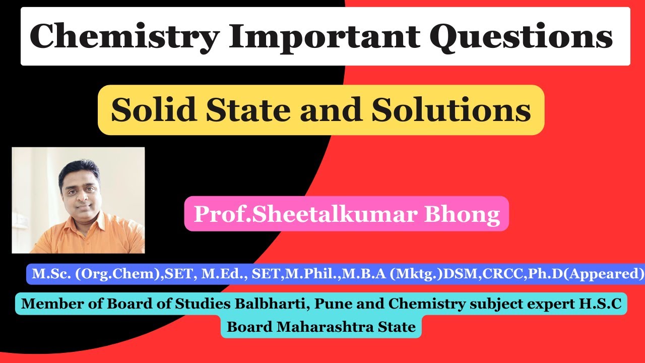 HSC Board Important Question Bank for Chapters Solid State and ...