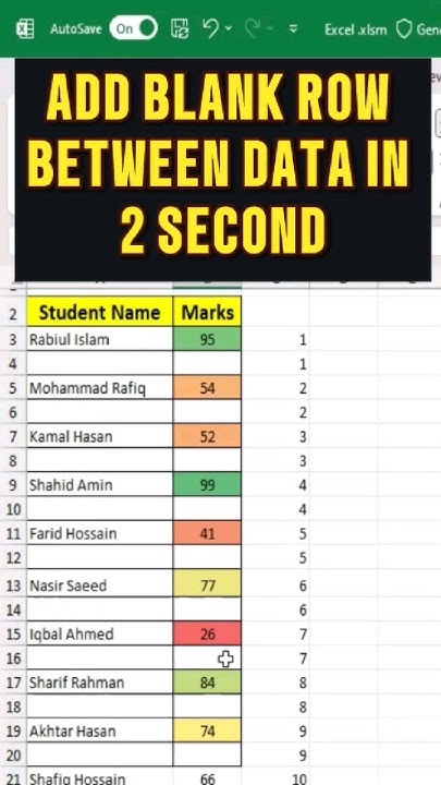 How to insert a blank Row after every Row in Excel - YouTube