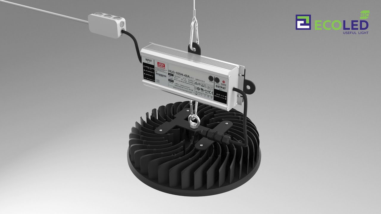 Видеоинструкция по подключению фитосветильника "ECOLED-BIO-185W RING" с подвесным креплением ...