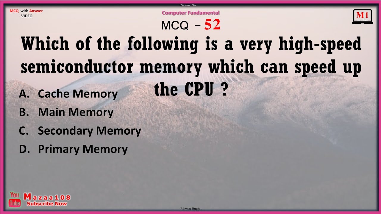 Which of the following is a very high speed semiconductor memory which ...
