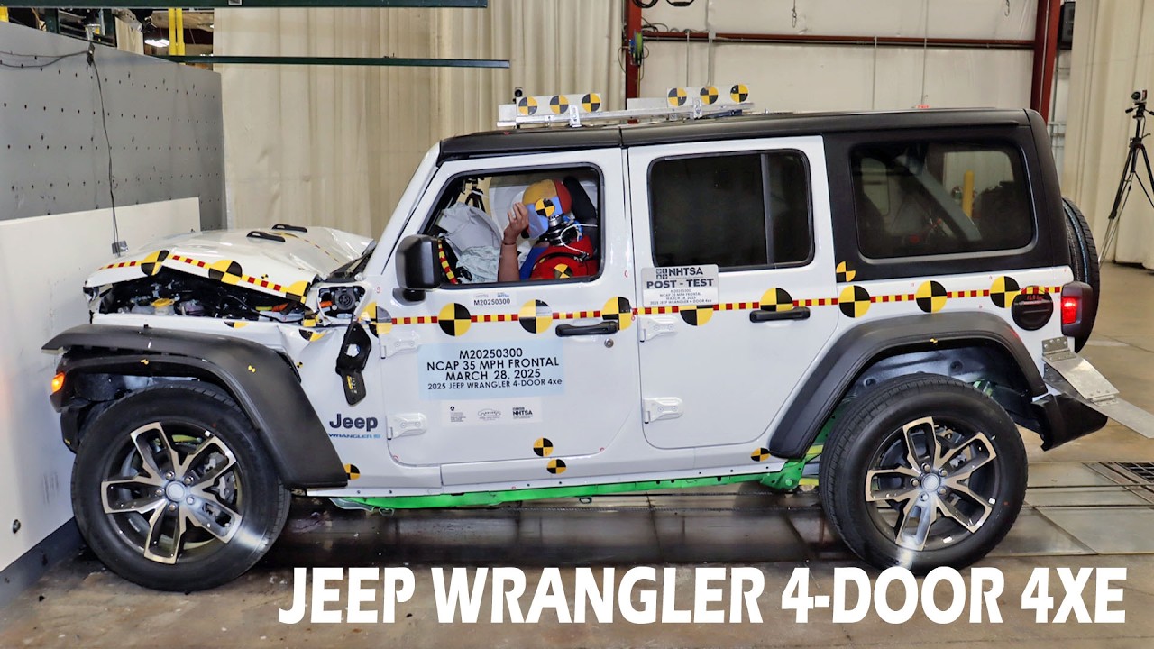 JEEP WRANGLER 4 DOOR 4XE Crash test NHTSA, Frontal | 2025 - YouTube