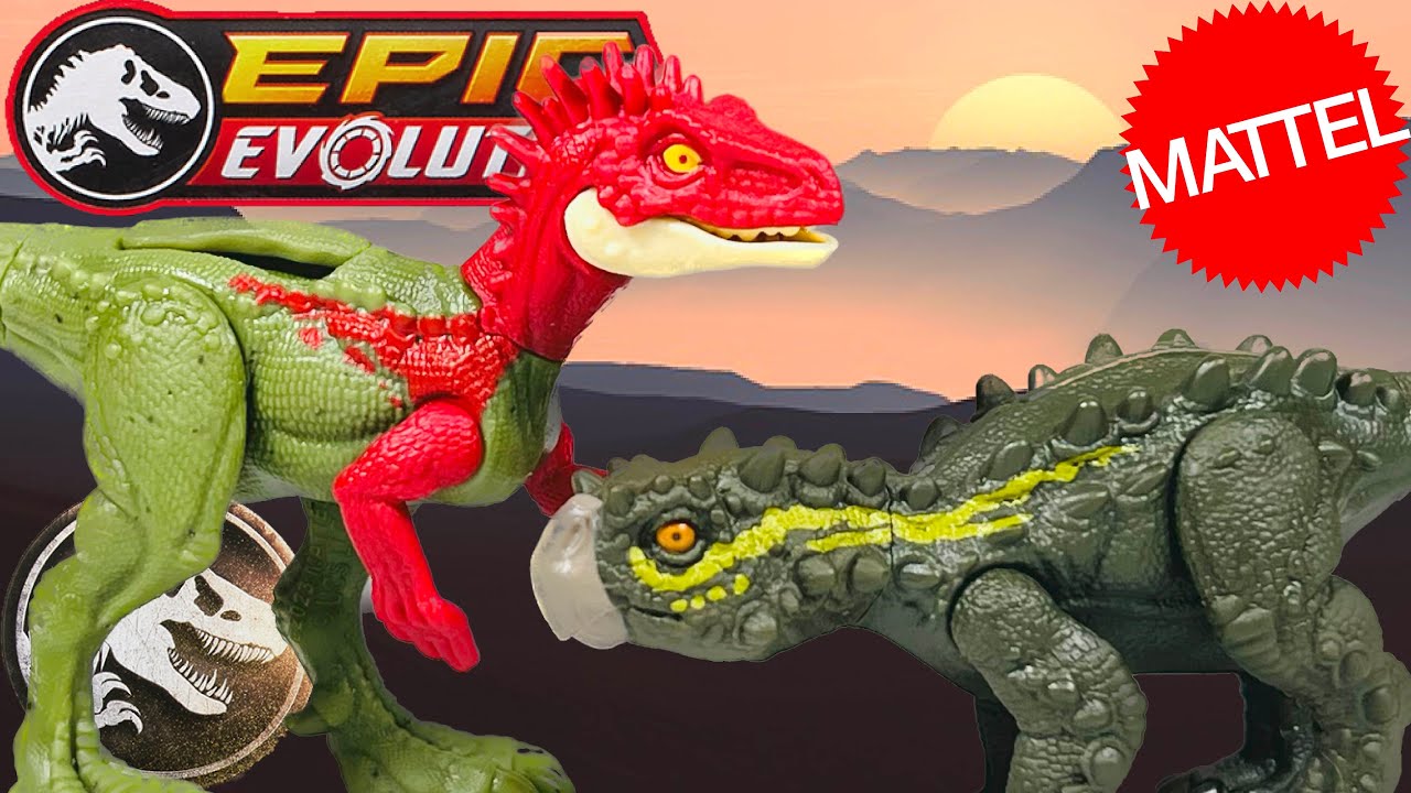 Mattel Epic Evolution Eoraptor & Stegourus Review!! Jurassic World ...