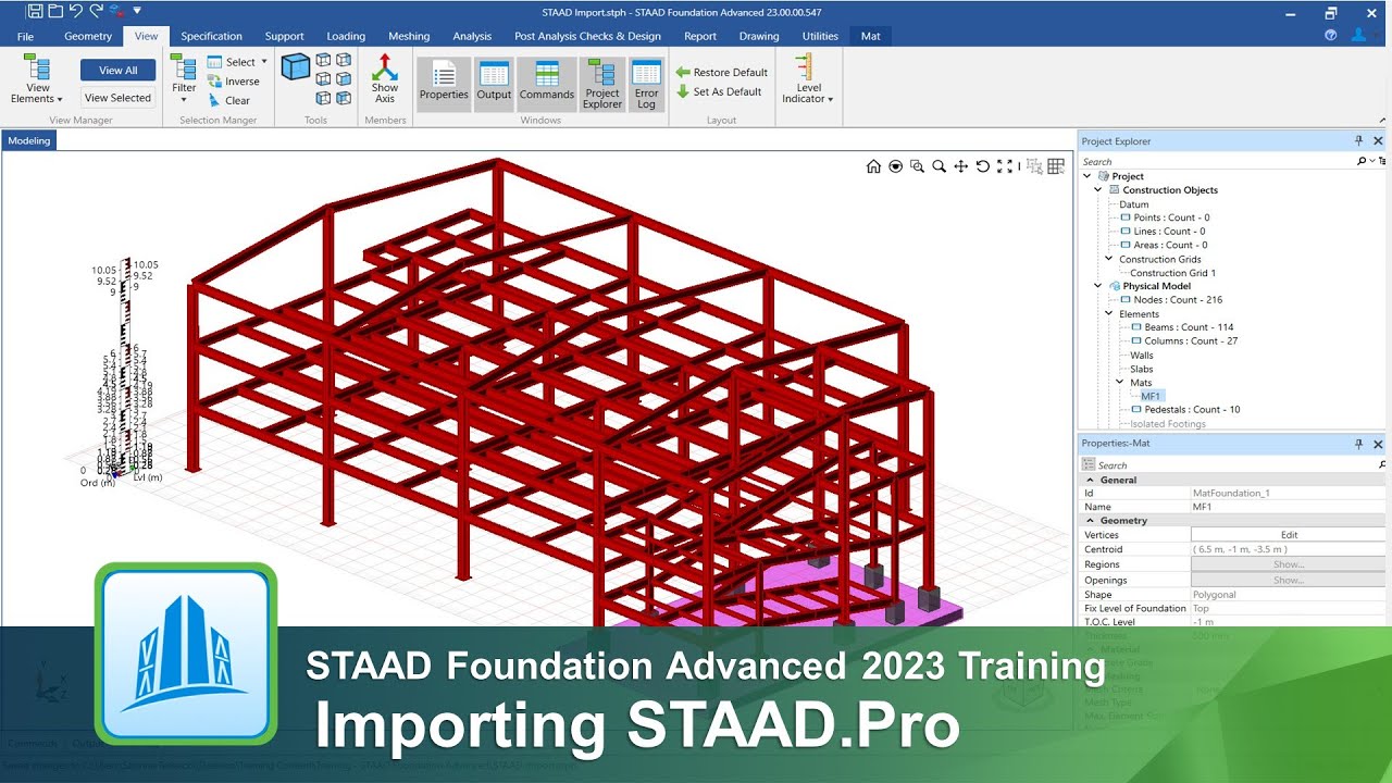 Importing A Staad Model Into Staad Foundation Advanced Youtube