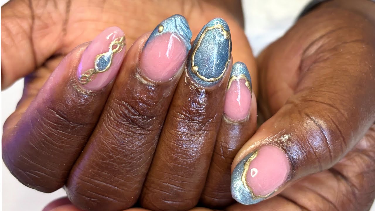 Watch Me Work | Born Pretty Blue Cateye Gel Polish Nails using Mambo ...
