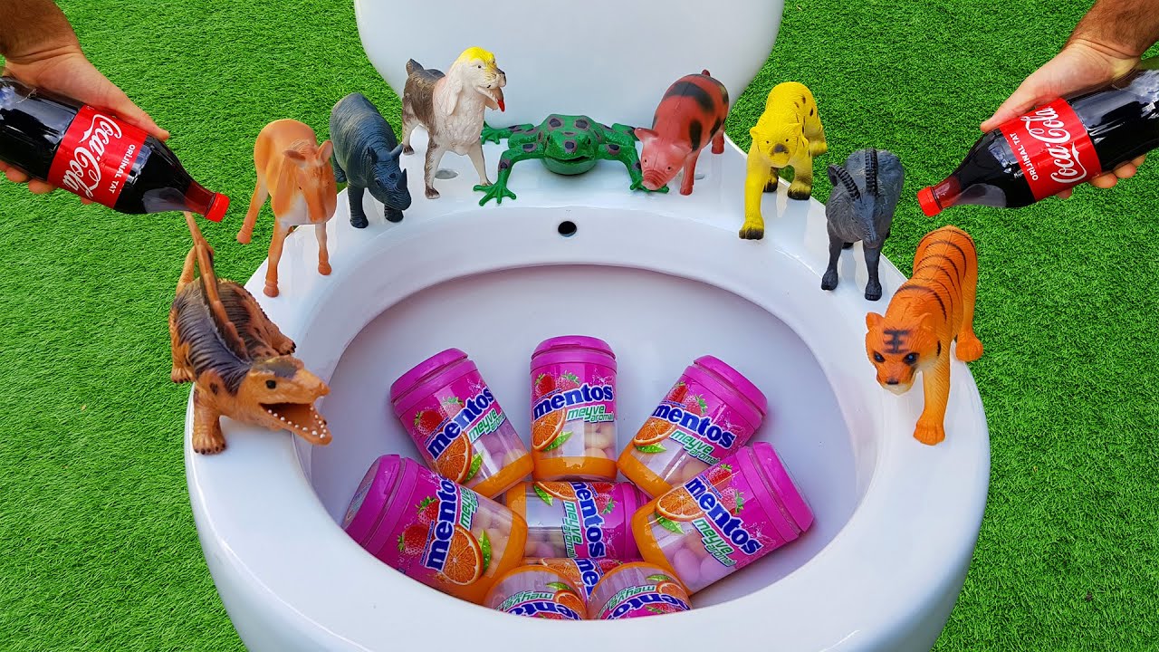 Satisfying Video ! How To Make Animals toys with Fruity Mentos vs Coca ...