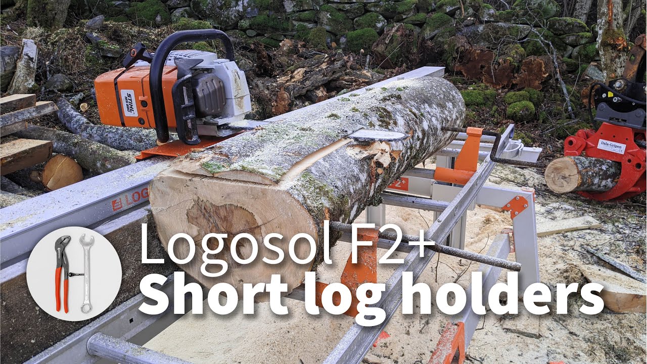 Short log holders for the Logosol F2+ - YouTube