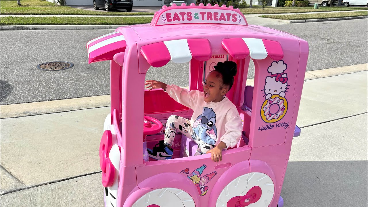Dream Pretend Play As LYFT Driver | Hello Kitty Ride On Power Wheel ...