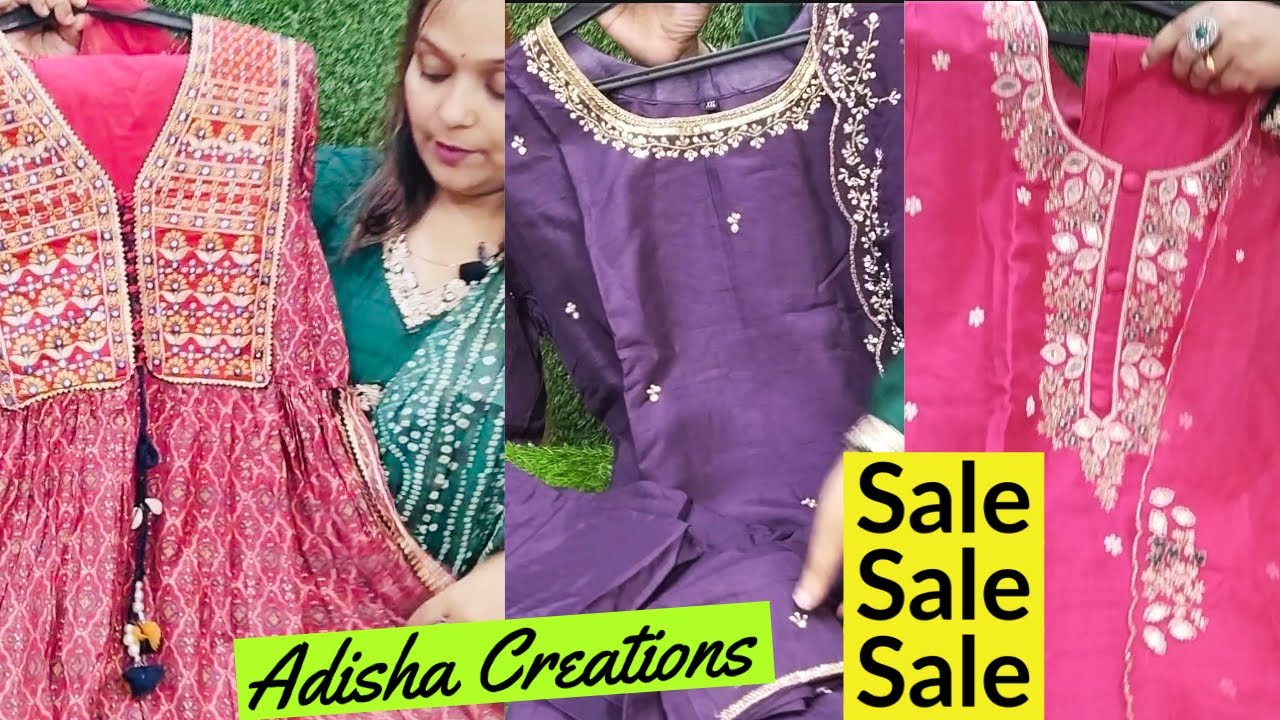 Sale Dhamaka at Adisha Creations. Cotton Kurtis, Aalia & Nyra & Hand ...