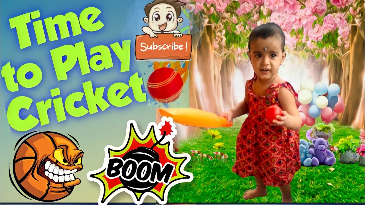 Baby playing cricket || 1 year old baby playing cricket || Girl playing ...