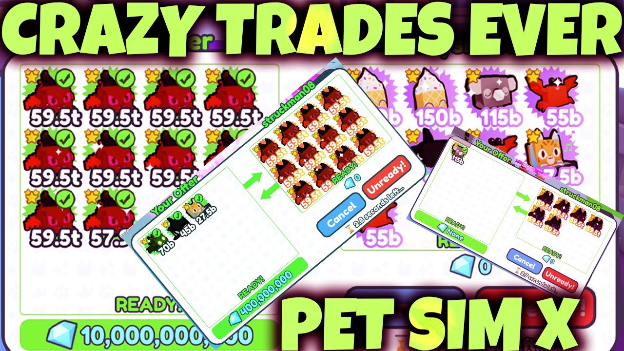 CRAZY TRADES In Pet Simulator X - Trading New Exclusive Pets Pixel ...