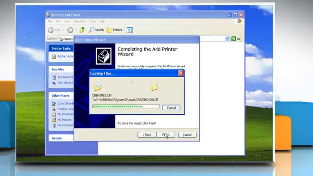 How to add a printer manually on Windows® XP-based PC - YouTube