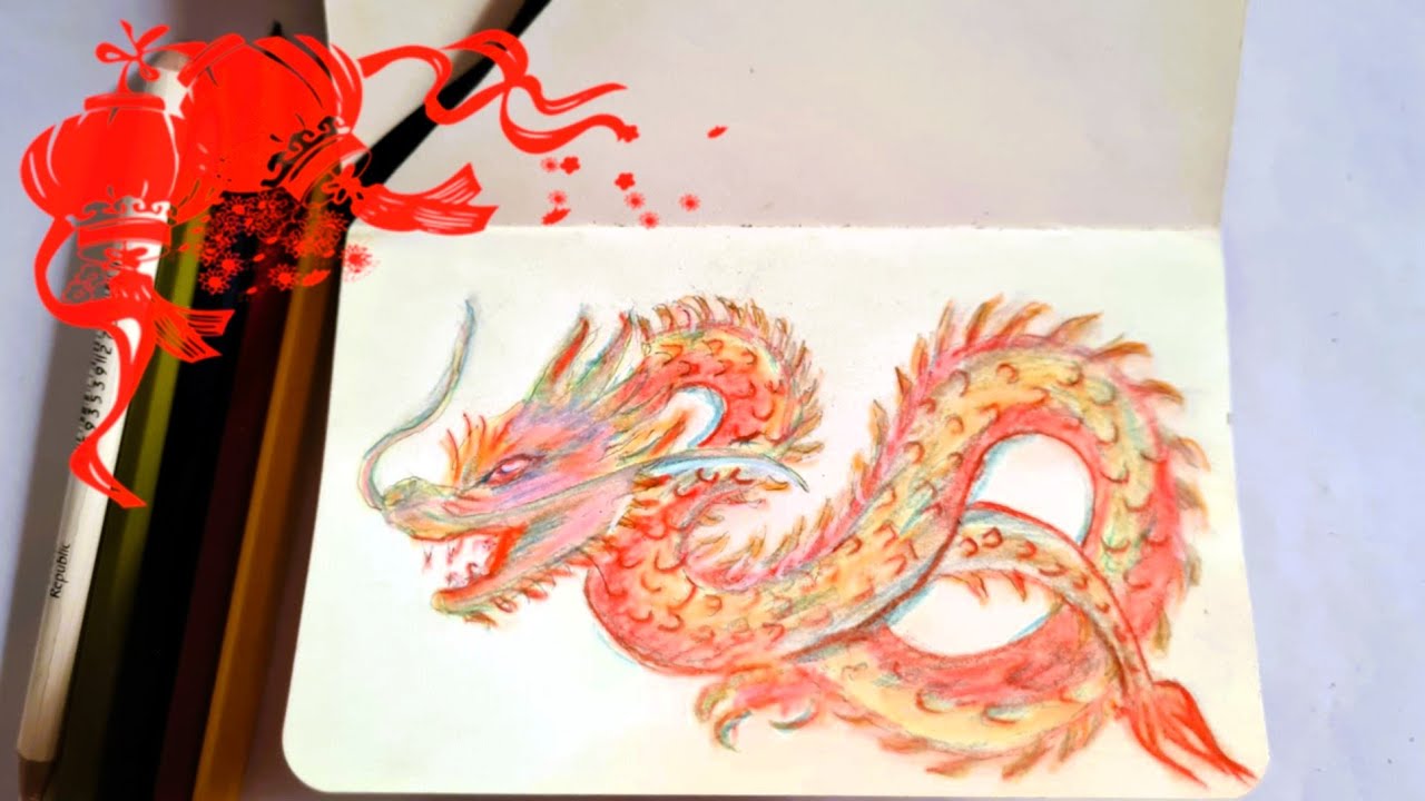 Art of Drawing Lunar New Year Dragon Step by Step Tutorial - YouTube