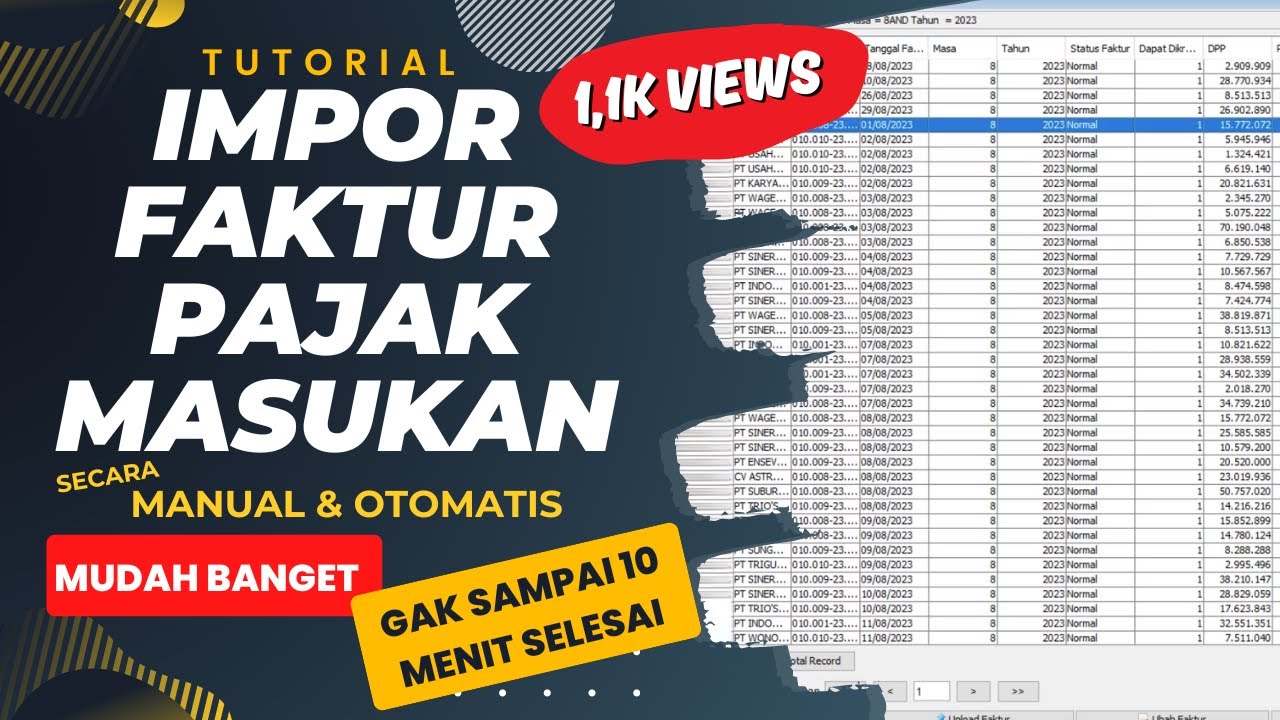Tutorial Impor Faktur Pajak Masukan secara Manual dan Otomatis - YouTube