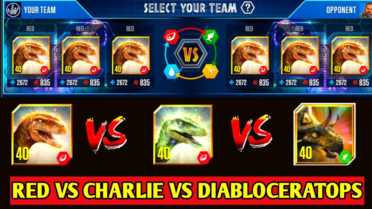 Unreleased Dinosaurs RED VS CHARLIE VS DIABLOCERATOPS | Jurassic World ...