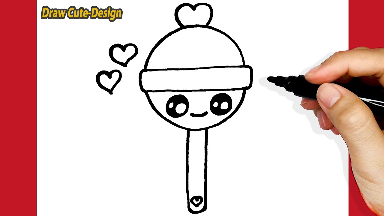 HOW TO DRAW A CUTE LOLLIPOP, DRAW CUTE DESIGN - YouTube