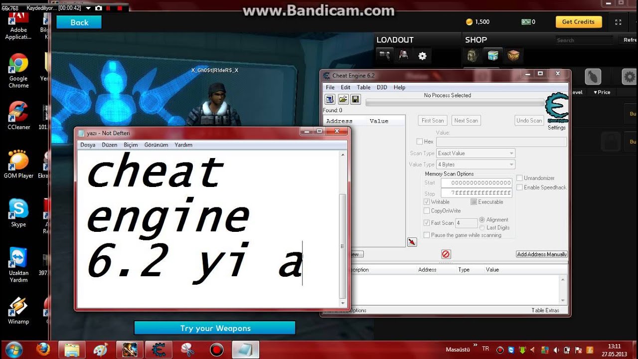 uberstrike hile cheat engine 6.2 - YouTube