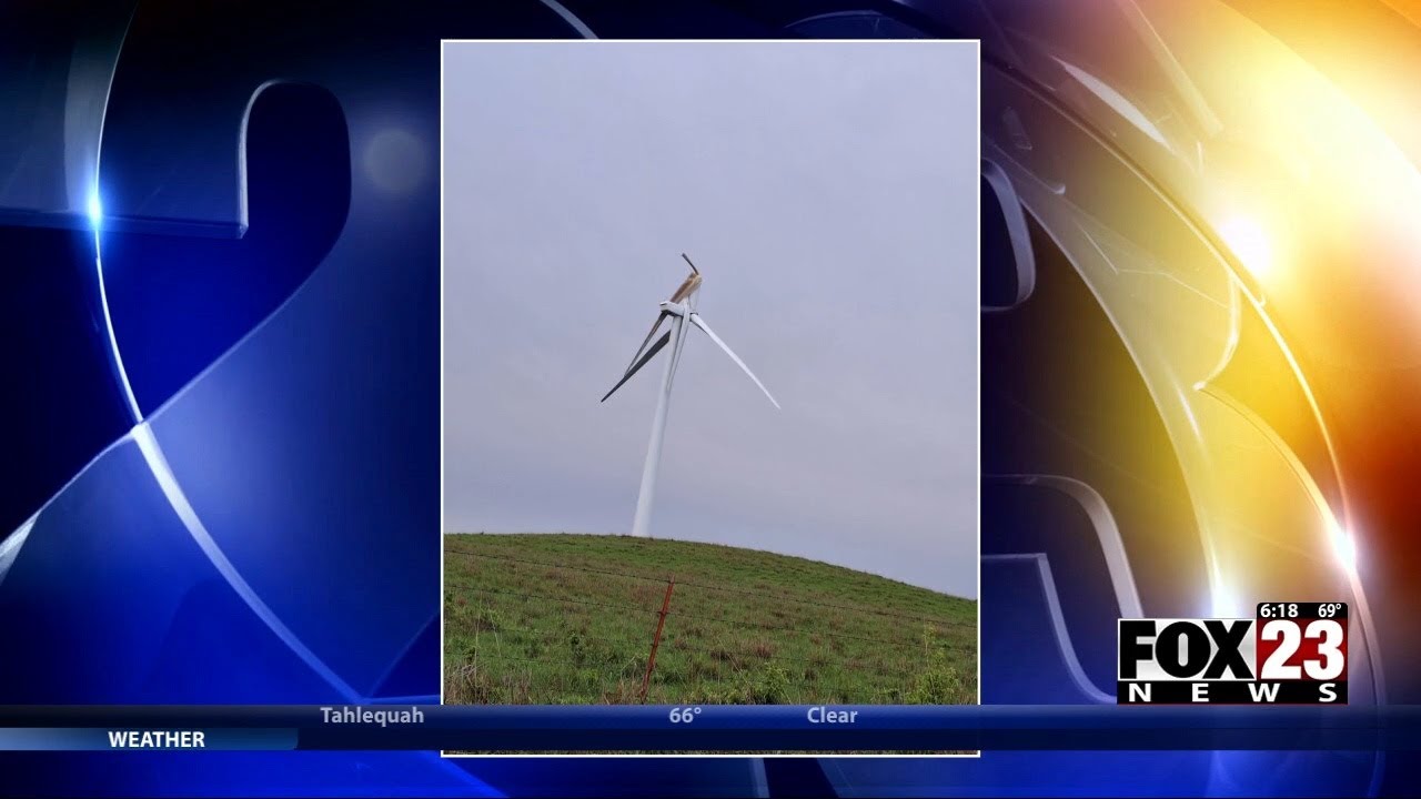 Video: Wind turbine damaged in Osage County - YouTube