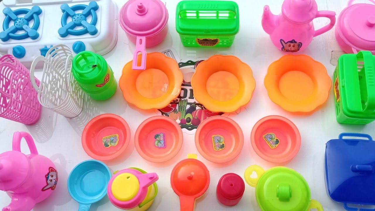 Unboxing Miniature Plastic Full Kitchen Set Collection | Toy Cooking ...