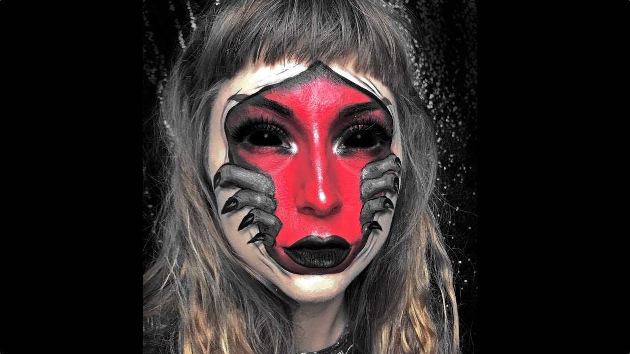 Escaping Demon Halloween Makeup Tutorial - YouTube