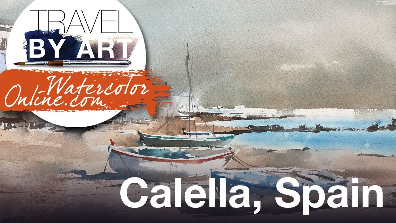 #177 Travel by Art, Ep. 49: The Shores of Calella, Spain (Watercolor ...