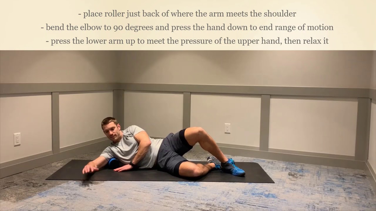 Side lying shoulder rotation facilitated stretch - YouTube