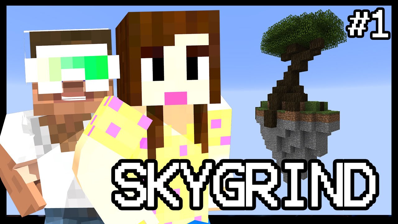 MINECRAFT SKY GRIND - EP 1 - MAKING A BASE! - YouTube