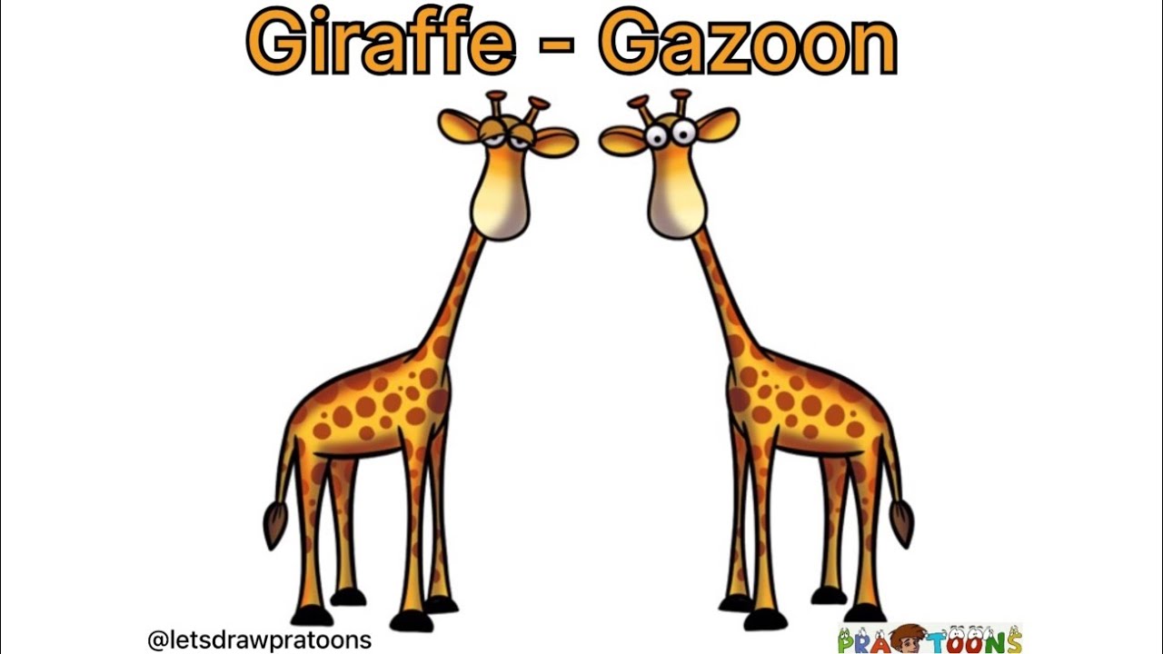 Let’s draw a Giraffe | How to draw Giraffe | GAZOON | Cartoon | Drawing ...