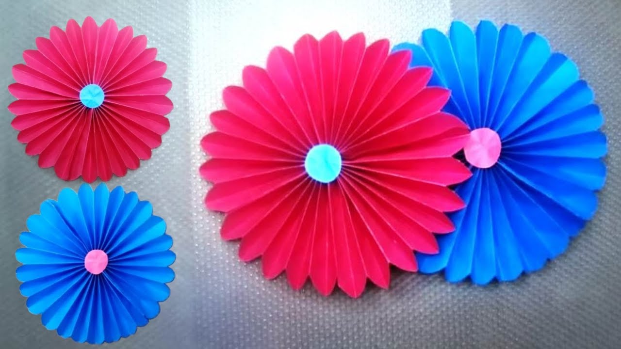 How to make Easy paper rosettes Flower ? Handmade flowers step by step ...