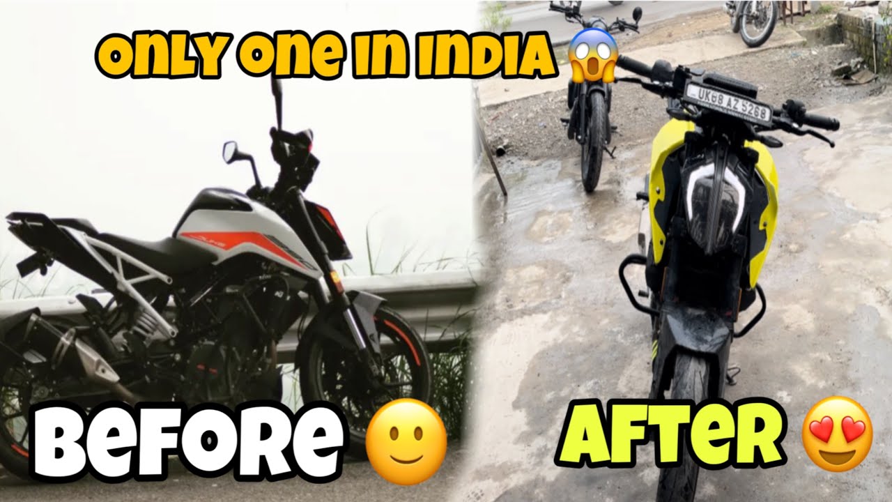 KTM DUKE 390 MODIFIED INTO NEON YELLOW COLOURS | ONLY ONE IN INDIA 😱 ...