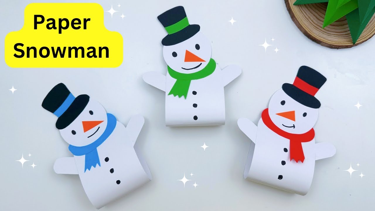 How To Make Easy Paper Snowman For Kids / Nursery Craft Ideas / Paper ...