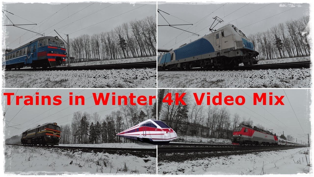 Trains in Winter 4K Video Mix - YouTube