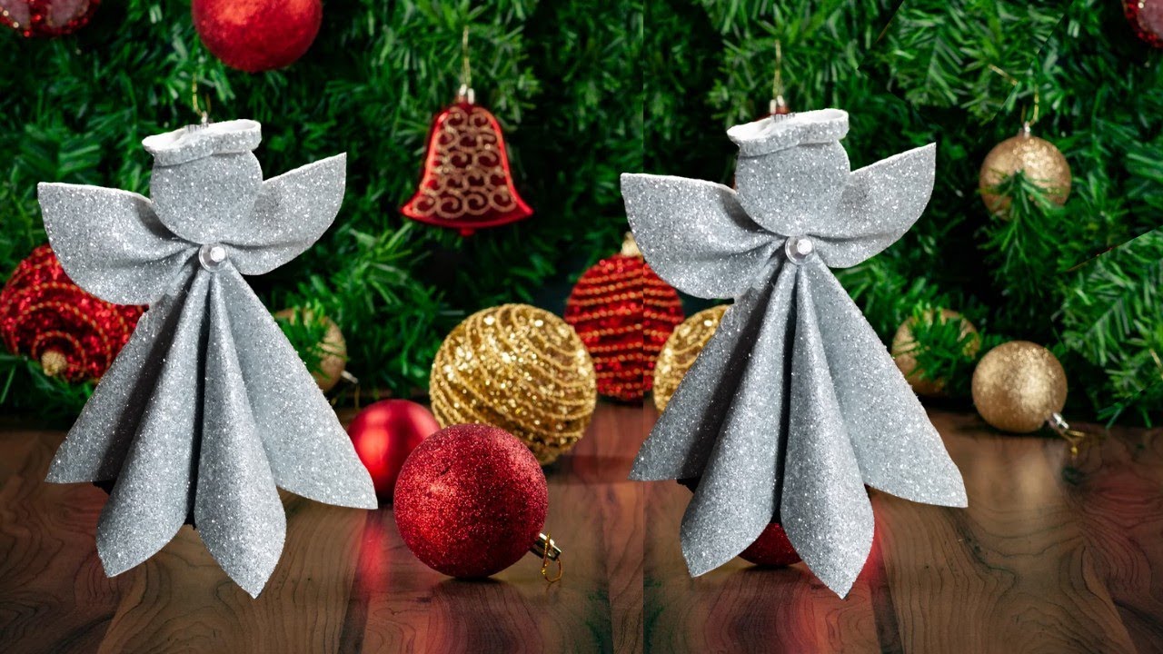 Making Christmas ANGEL form Glitter Foam Sheet👼 DIY Angel Ornament ...